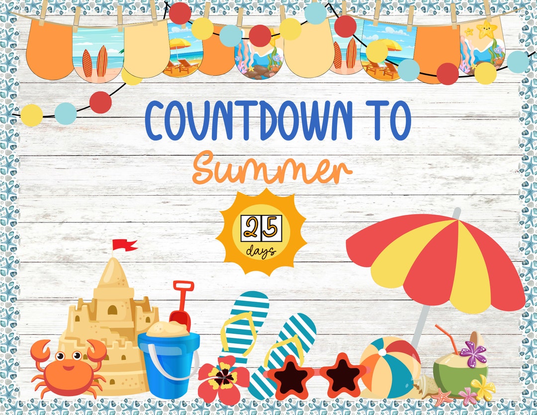 Summer Countdown Bulletin Board Kit: Classroom Decor - Etsy
