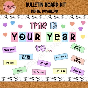 New Year Bulletin Board Kit for Classroom Goal Setting and Student ...