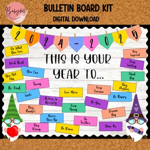 Growth Mindset Bulletin Board Kit: Editable Gnome Classroom Decor ...