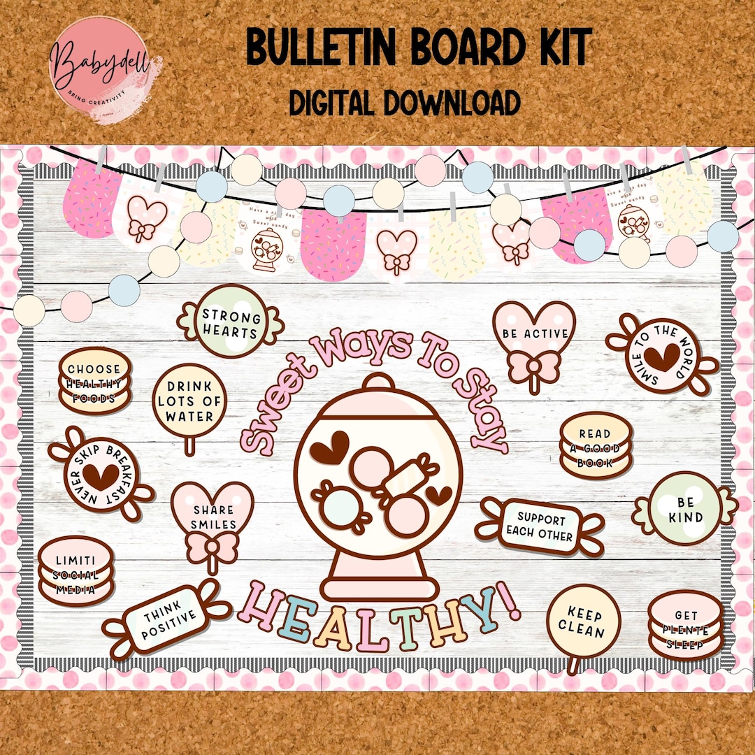 Valentine's Day Healthy Habits Bulletin Board | February Classroom ...