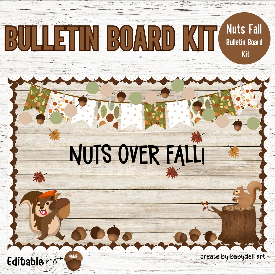 Nuts About Fall Bulletin Board Kit: Classroom Decor (PDF Download) - Etsy
