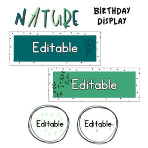 Nature Classroom Birthday Display | Editable Student Birthday Chart ...