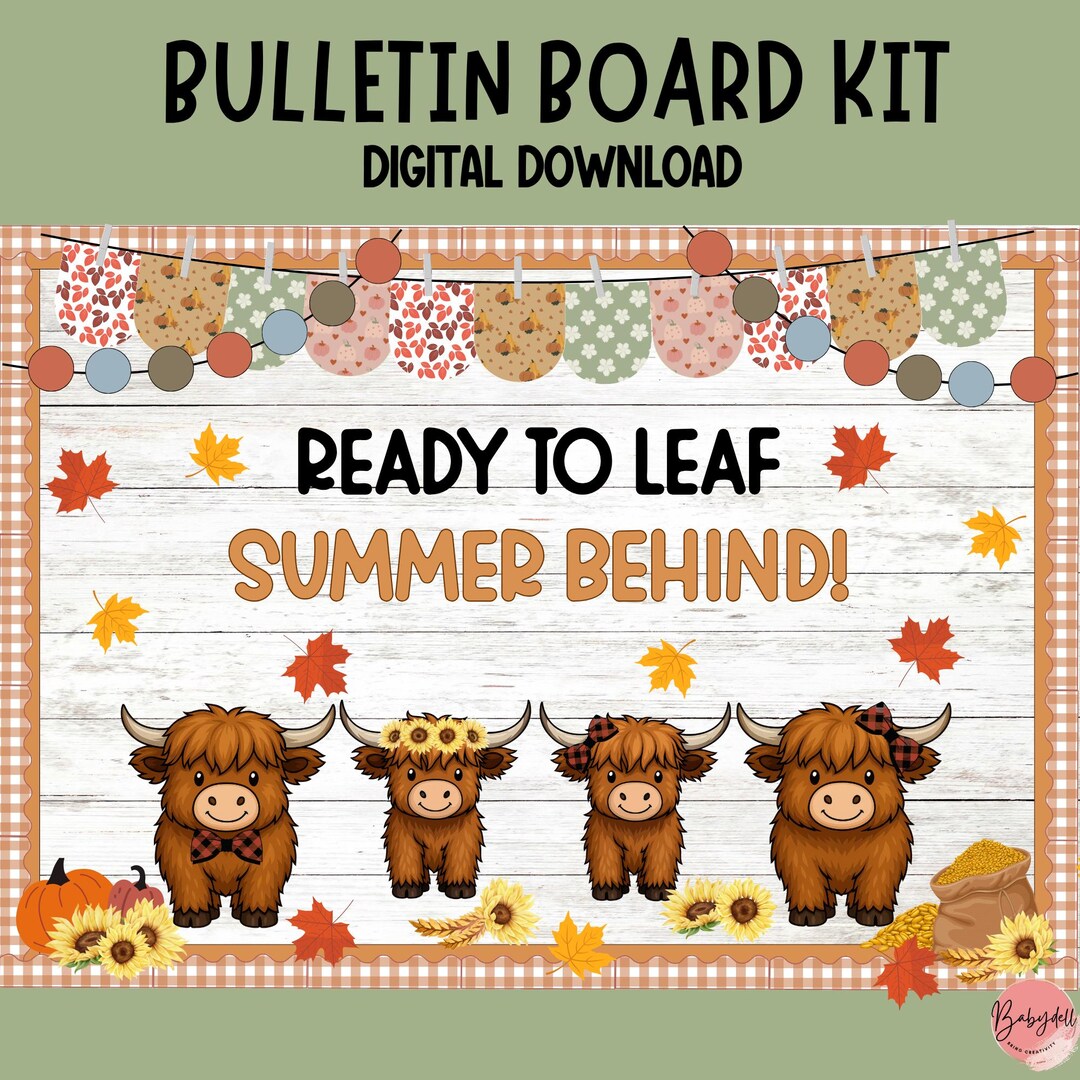 Highland Cow Fall Classroom Decor: Farmhouse Bulletin Board Kit ...