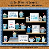 Cozy Winter Hot Cocoa Bulletin Board Kit, Printable Classroom Decor for ...