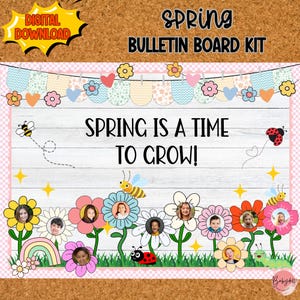 Spring Bulletin Board Kit | Flower Classroom Decor | Summer Door ...