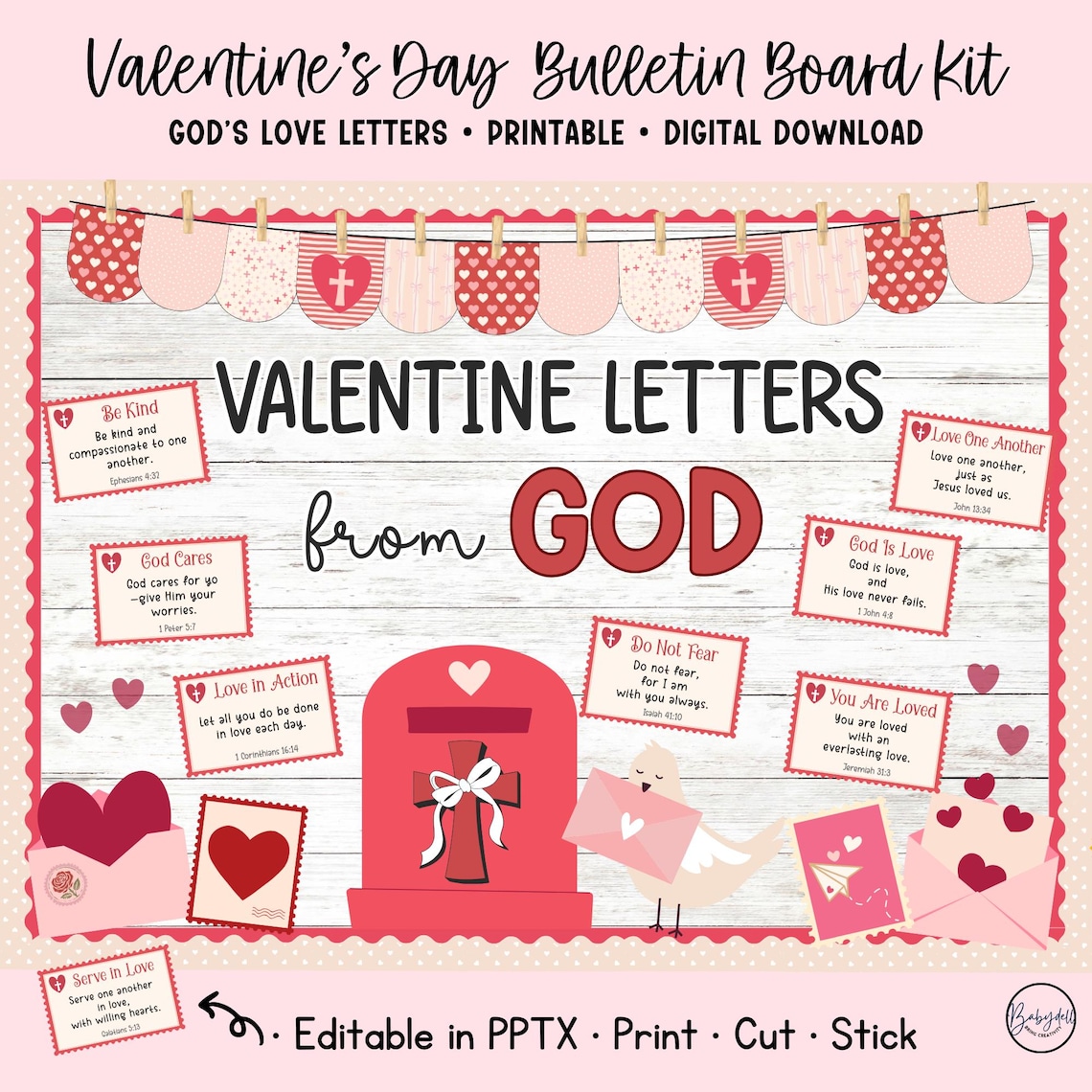 Gods Love Letters Christian Valentine Bulletin Board Kit for Sunday ...