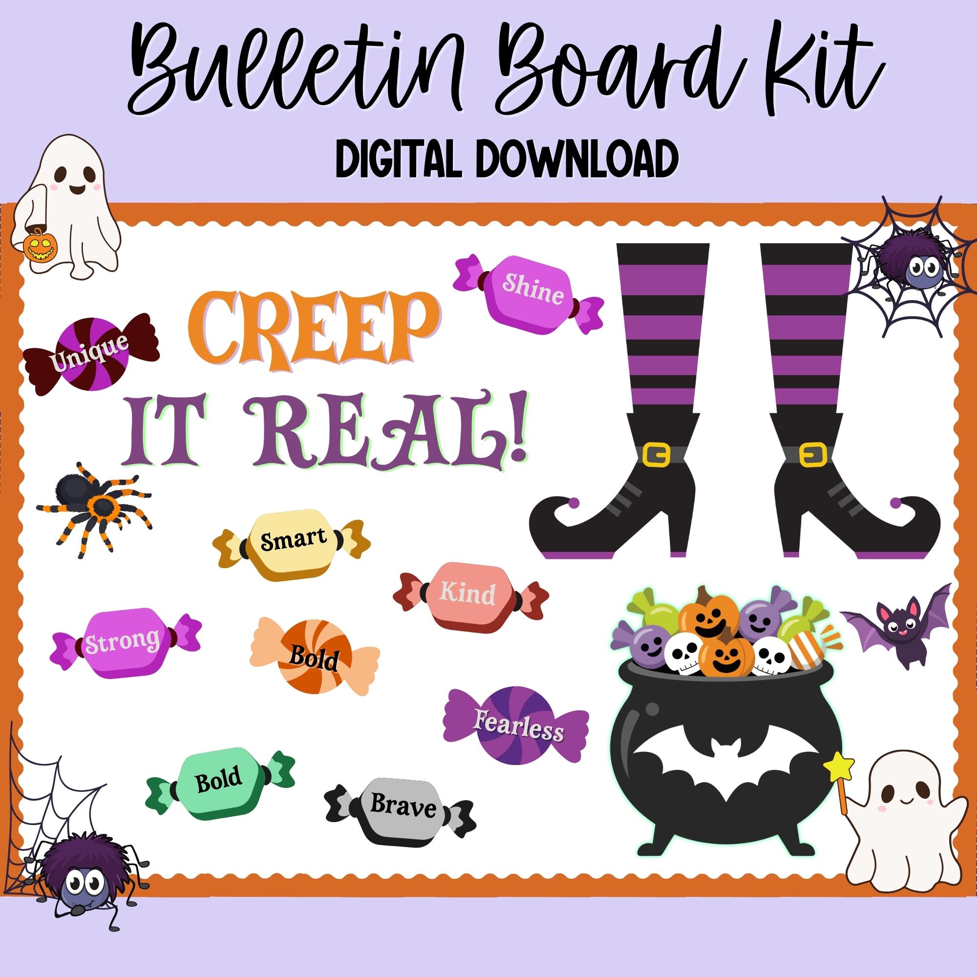 Halloween Bulletin Board Kit: Positive Classroom Decor (digital ...