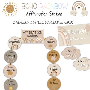 Editable Boho Rainbow Classroom Decor Bundle, Muted Neutral Theme for ...