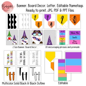 Back to School Bulletin Board Kit Editable Door Decor Beginning of the ...
