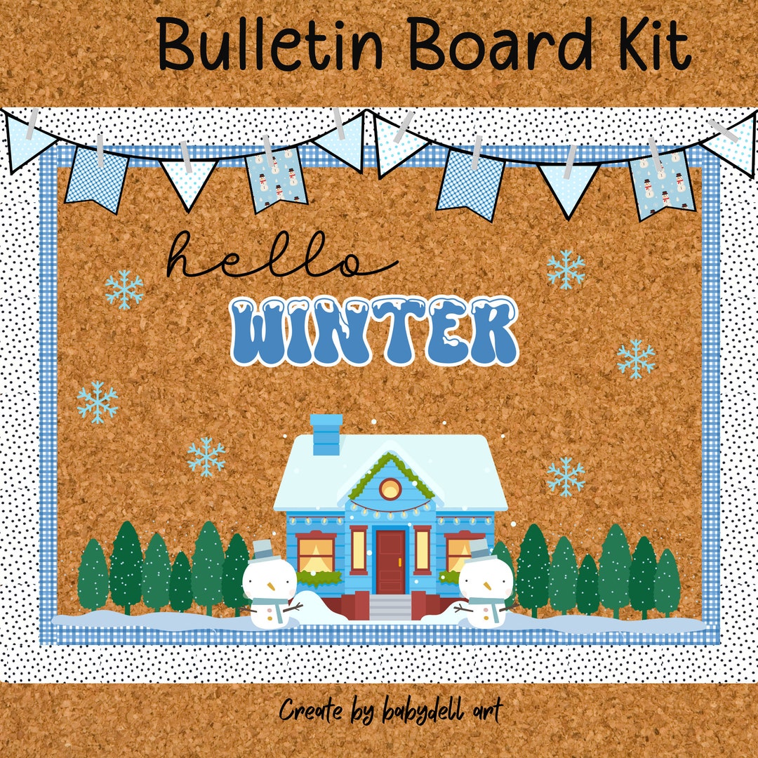 Winter Classroom Bulletin Board Kit: Bunting Banner & Borders (digital ...