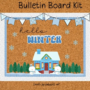 Winter Classroom Bulletin Board Kit: Bunting Banner & Borders (digital ...