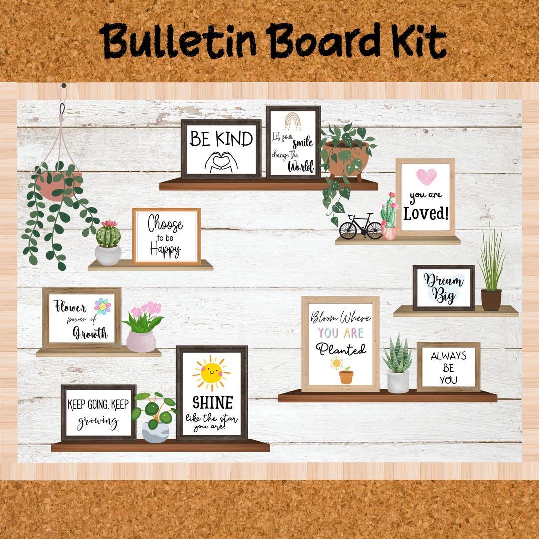Motivational Quotes Bulletin Board Kit: Editable Classroom Decor (PNG ...