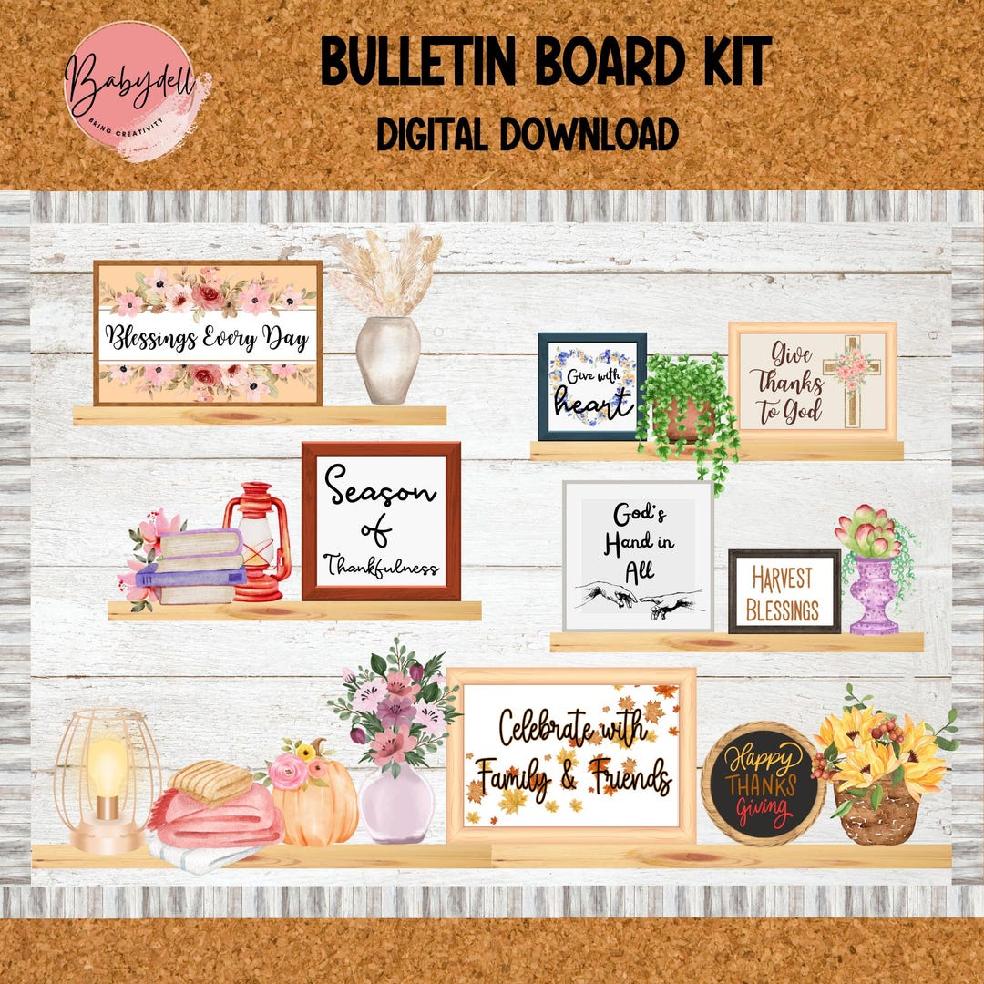 Fall Thanksgiving Bulletin Board Kit Autumn Door Decor Fall Themed ...