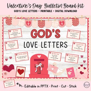 Gods Love Letters Christian Valentine Bulletin Board Kit for Sunday ...