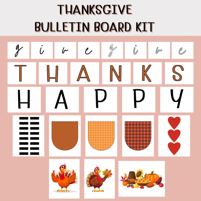 Thanksgiving Bulletin Board Kit: Thankful Turkey Classroom Decor - Etsy