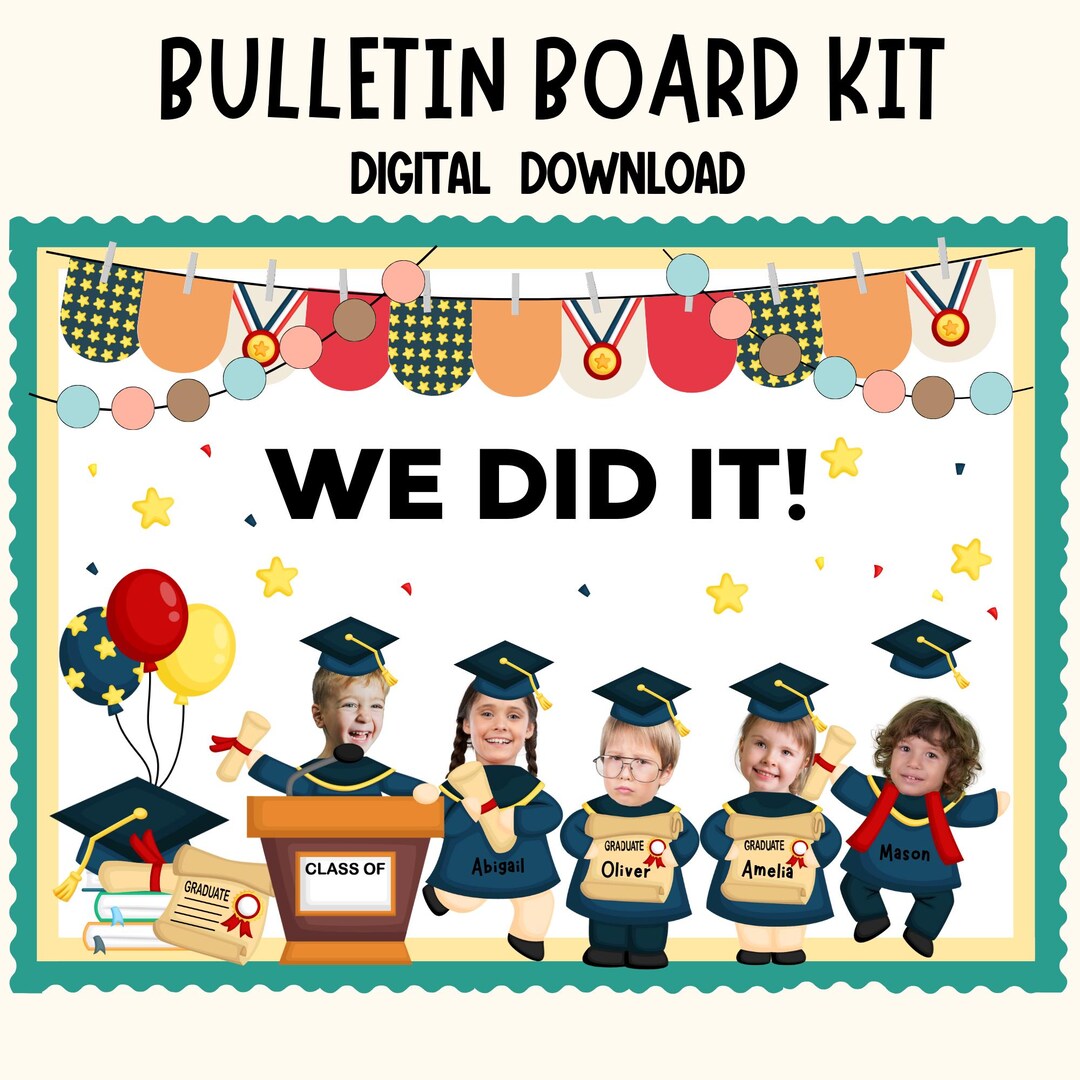 Graduation Bulletin Board Kit | End of Year Door Decor | Editable ...