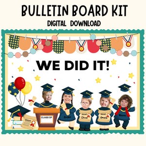 Graduation Bulletin Board Kit: Editable Classroom Decor (digital ...