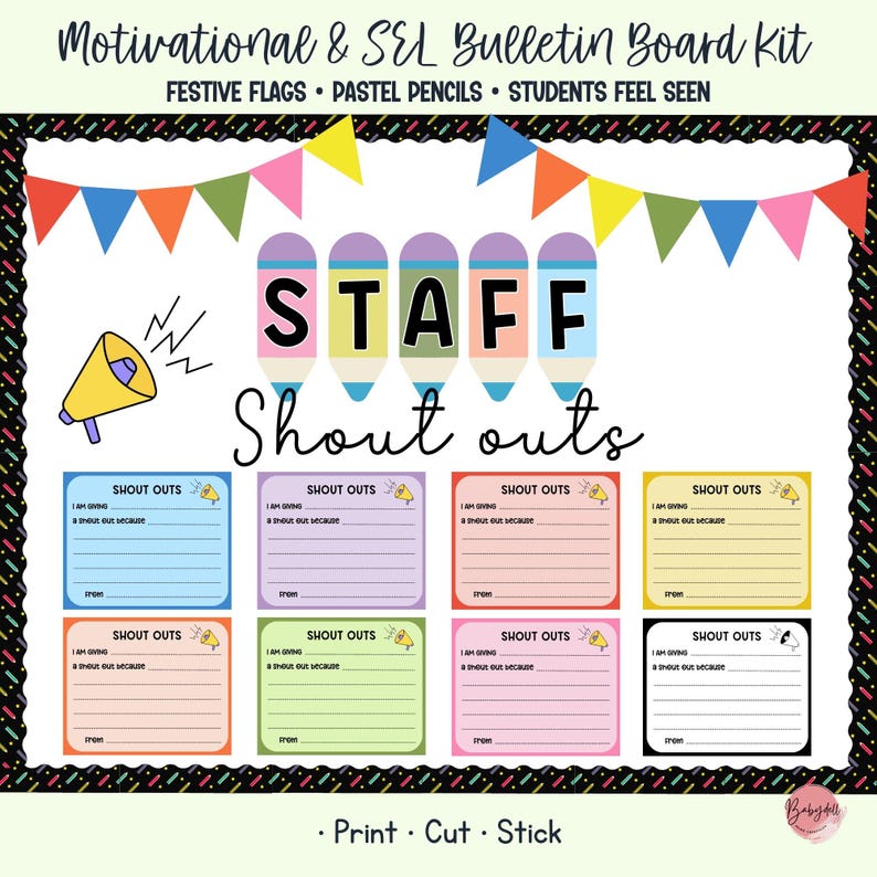 Staff Shout Out Kit for Teacher Appreciation and School Staff ...