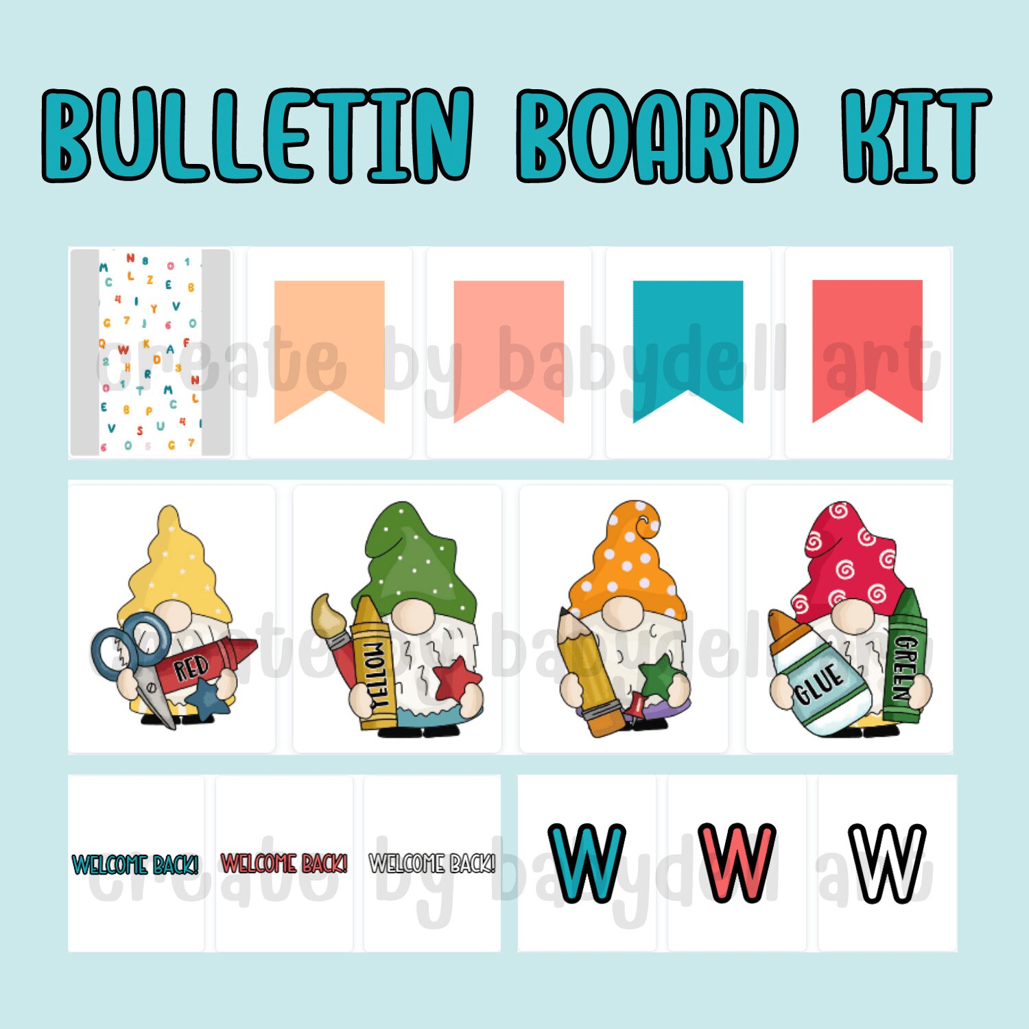 Back to School Bulletin Board Kit Welcome Back Door Decor - Etsy