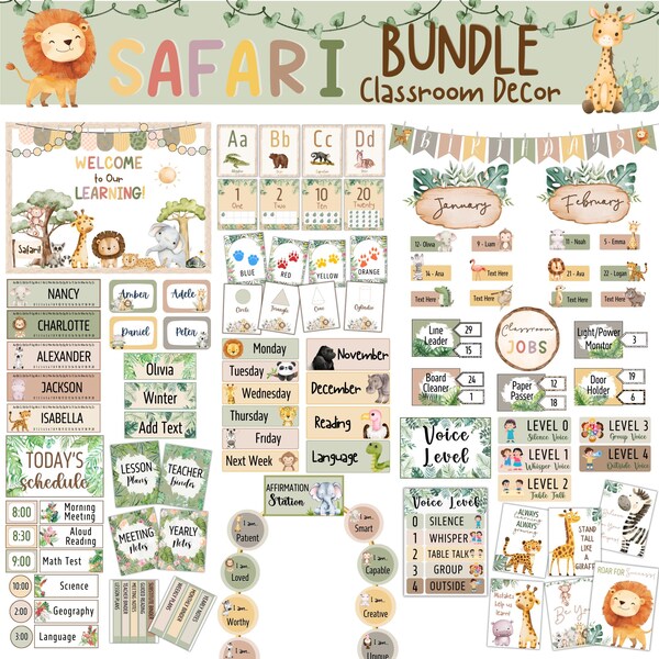 Safari Classroom - Etsy