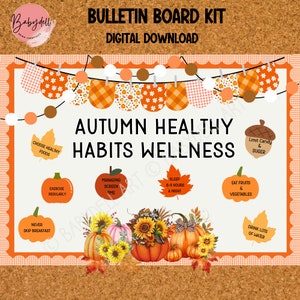 Fall Healthy Habits Bulletin Board Kit: Classroom Wellness Decor ...