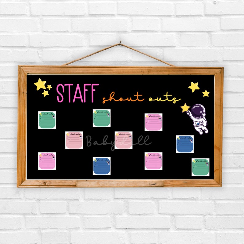 Star Shout Outs Bulletin Board Kit Staff Appreciation Shout Out Card ...