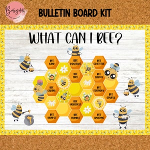 Bee Bulletin Board Kit With Editable Honeycomb Spring Classroom Decor ...