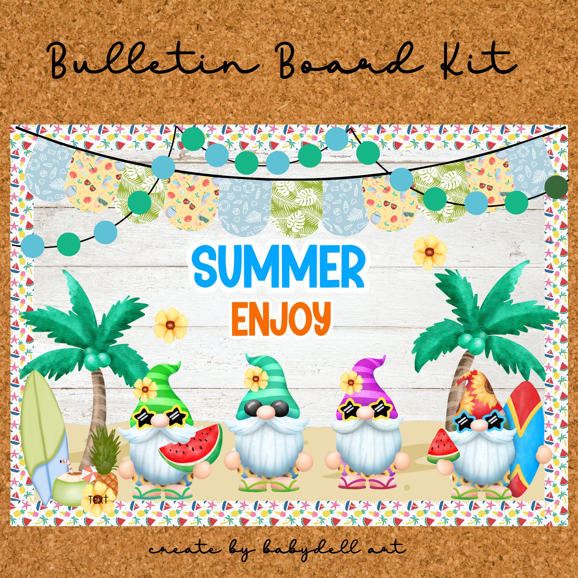 Summer VIBES Bulletin Board Classroom Display Door Decor Kit, Summer ...