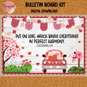 Valentine Day Bulletin Board Christian Classroom Decor Printable Bible ...