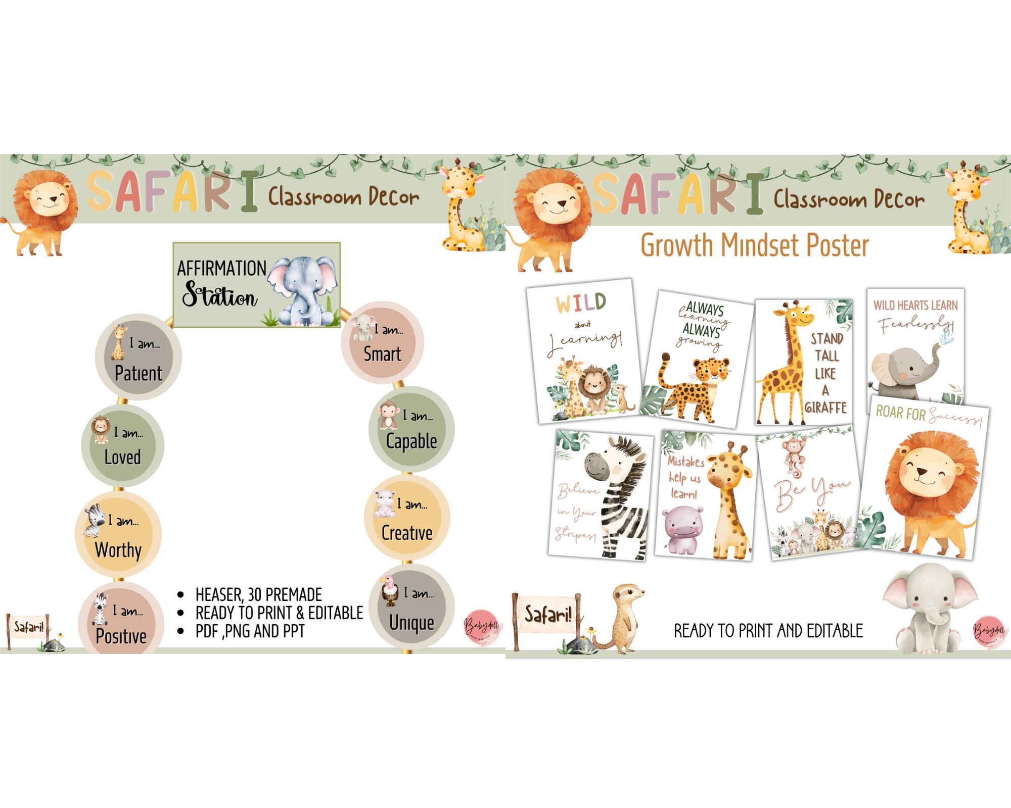 Safari Classroom Decor Bundle: Neutral Animal Prints, Boho Theme ...