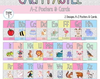 Calm Pastel Alphabet Posters, Editable Calm Colors Classroom Decor ...