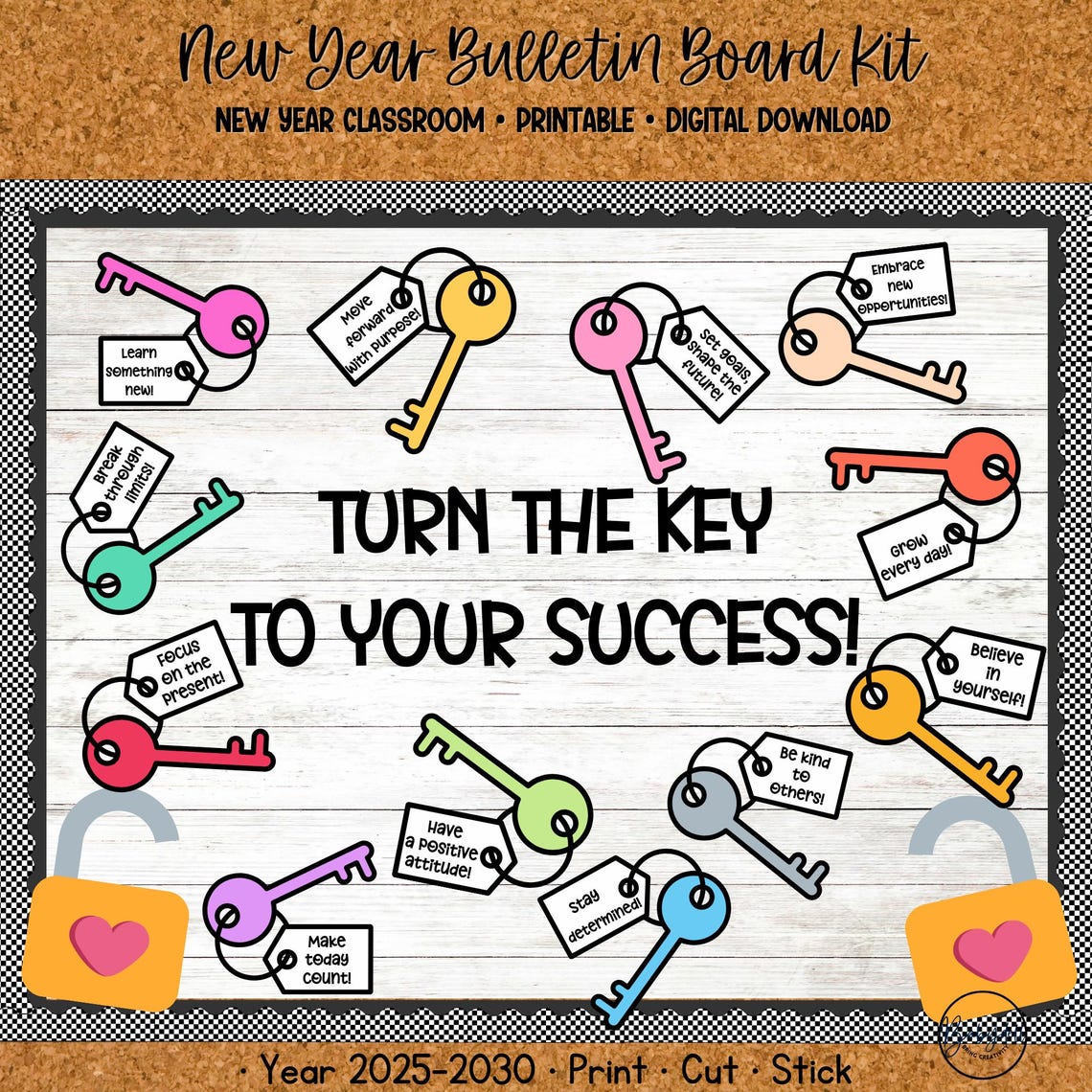Motivational Bulletin Board Kit: New Year Classroom Decor (digital ...
