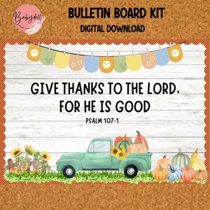 Thanksgiving Bulletin Board Kit - Fall Christian Classroom Decor ...