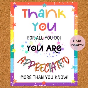Employee Appreciation Day Sign Printable, Thank You Sign, Appreciation ...