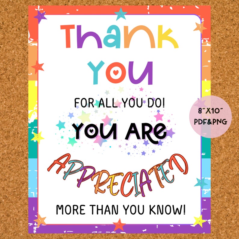 Employee Appreciation Day Sign Printable, Thank You Sign, Appreciation ...