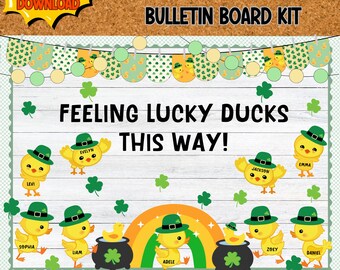 St. Patrick’s Day Bulletin Board, Printable Bulletin Board Kit, March ...