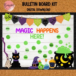 Halloween Bulletin Board Kit Motivational Bulletin Board Bubble Witch ...