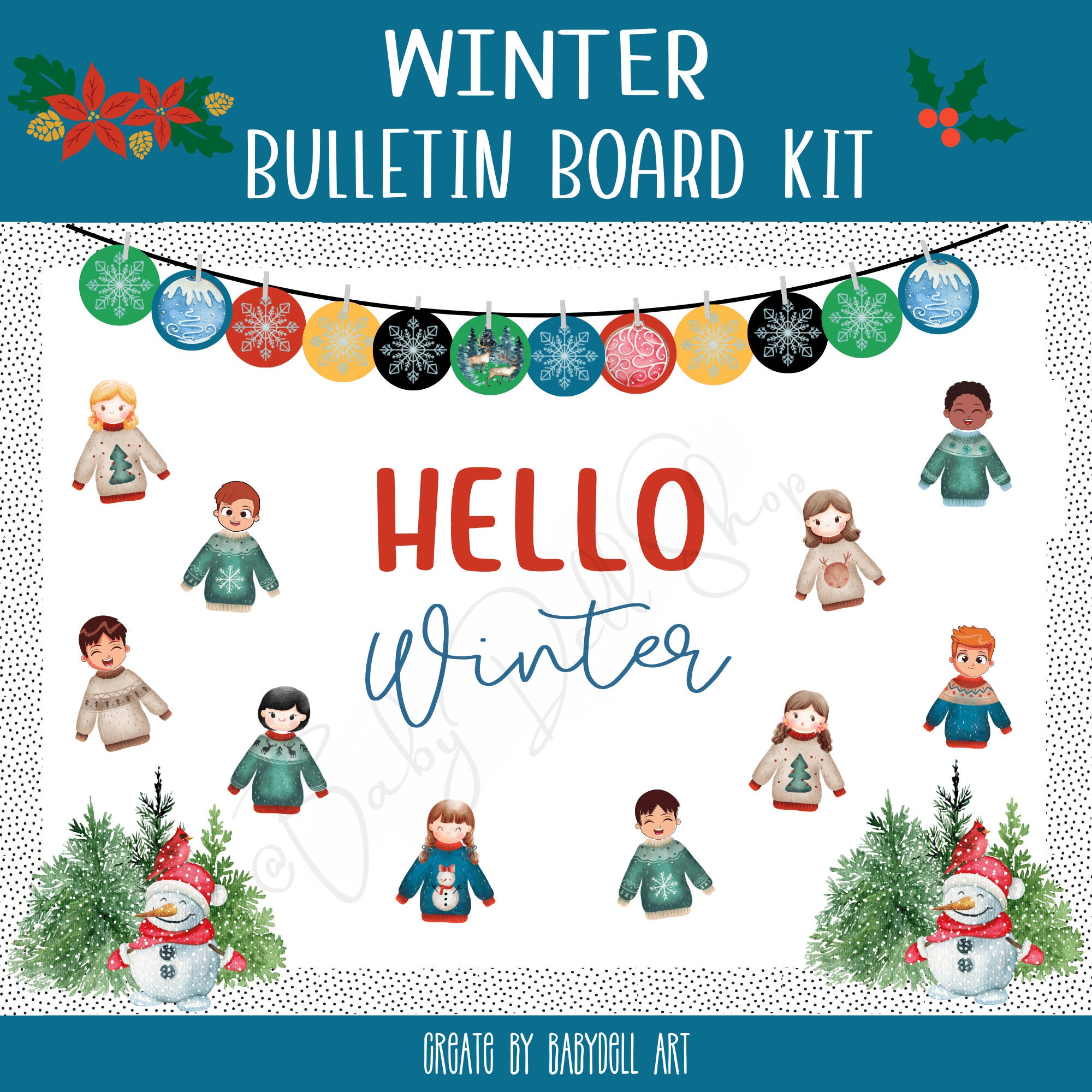 Sweater Weather Bulletin Board Door Decor Happy Holiday or Classroom ...