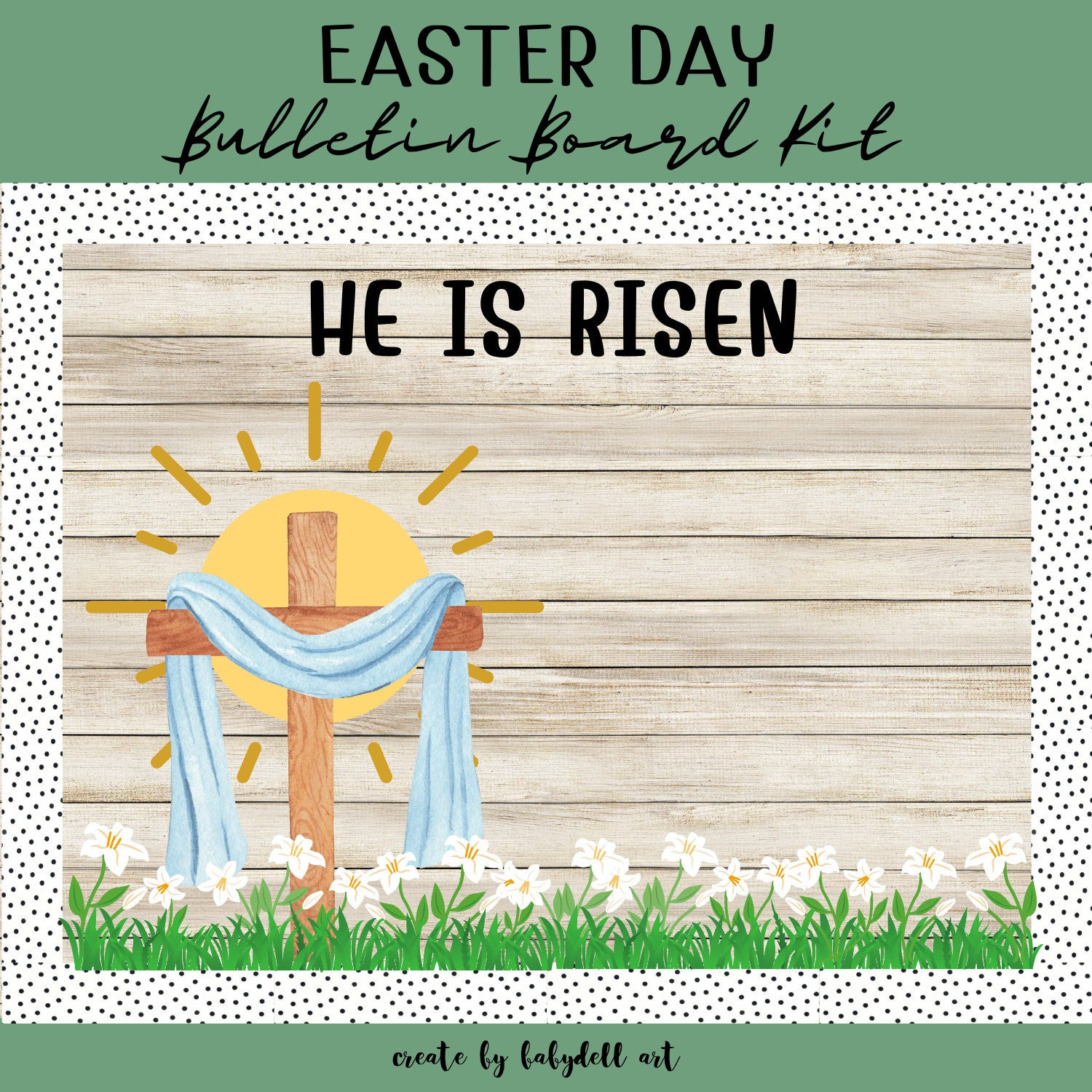He is Risen Easter Bulletin Board Resurrection Classroom Door Decor - Etsy