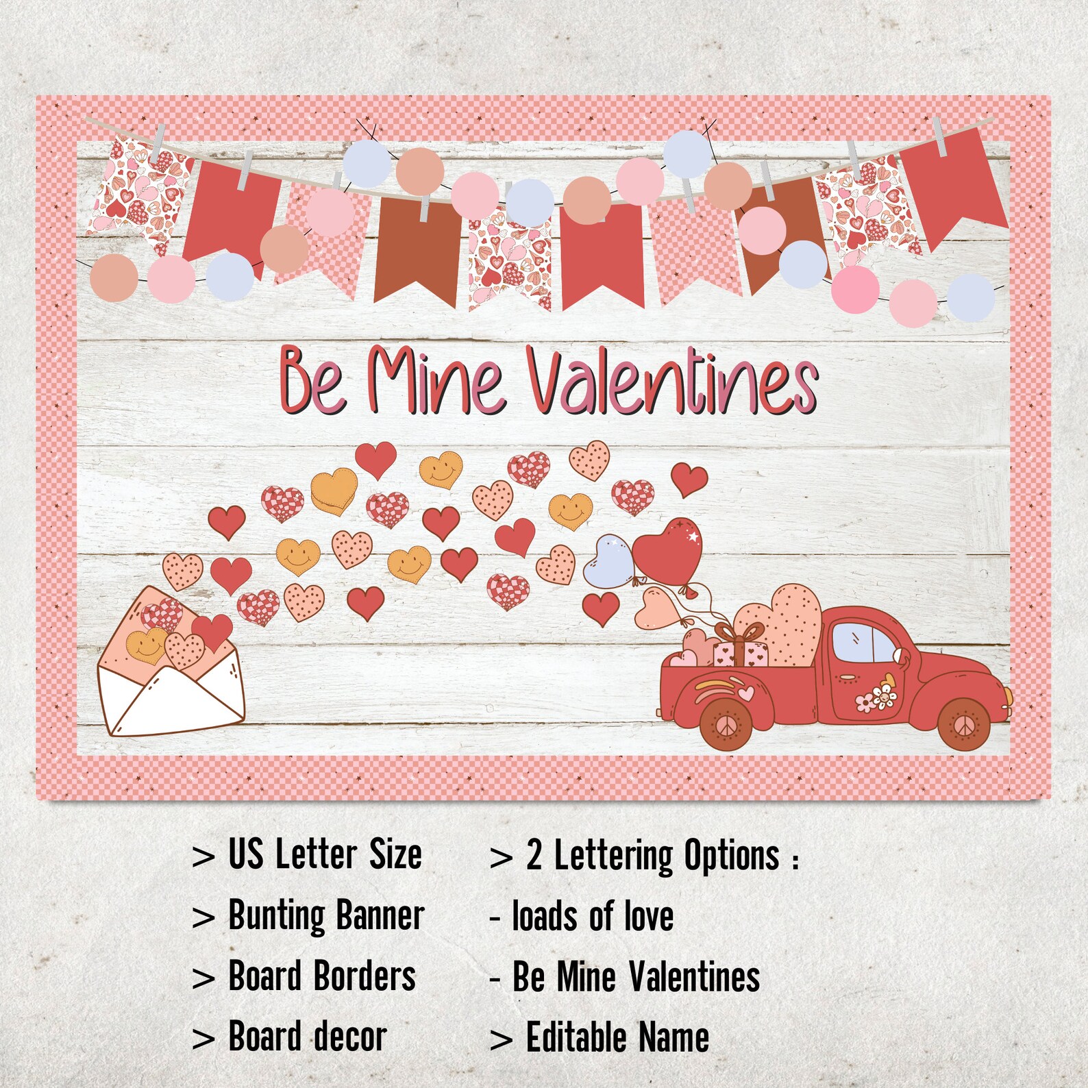 Valentine Bulletin Board or Classroom Door Decor, Truck Loads of Love ...