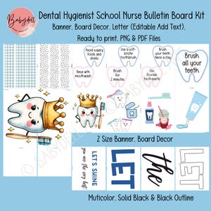 Dental Health Bulletin Board Kit: School Nurse Office Decor (printable ...