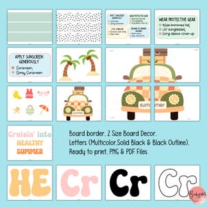 Cruisin' Into a Healthy Summer Bulletin Board Kit | Nurse's Office ...