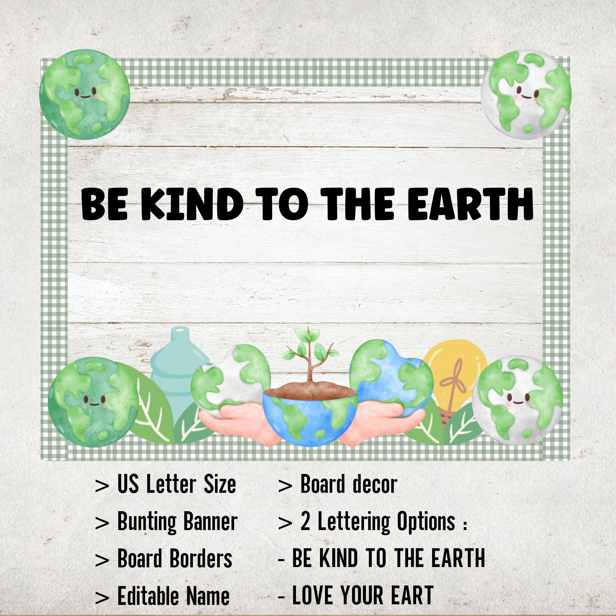 Earth Day Bulletin Board Classroom Display Door Decor Kit. LOVE YOUR ...