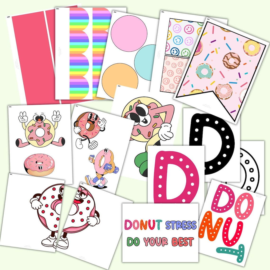 Test Prep Board Kit Donut Stress Do Your Best Editable Classroom ...