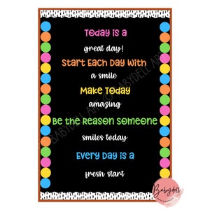Positive Thoughts Classroom Bulletin Board Kit (digital File) - Etsy