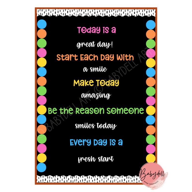Positive Thoughts Classroom Bulletin Board Kit (digital File) - Etsy