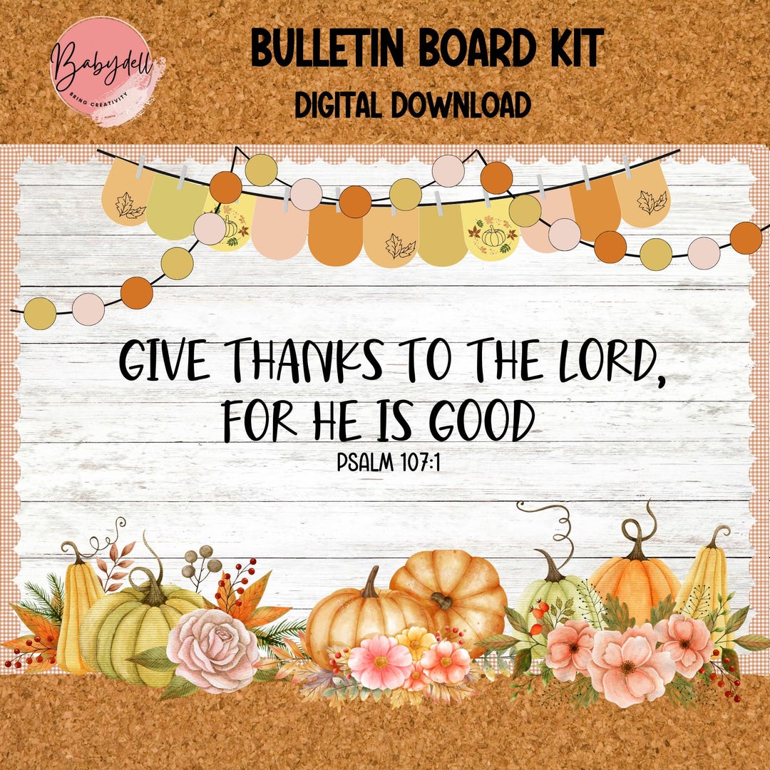 Fall Christian Bulletin Board Kit: Bible Verse Decor - Etsy