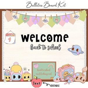 Groovy Retro Welcome Back to School Bulletin Board Kit - Classroom ...
