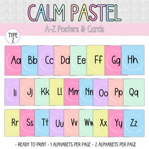 Calm Pastel Alphabet Posters, Editable Calm Colors Classroom Decor ...