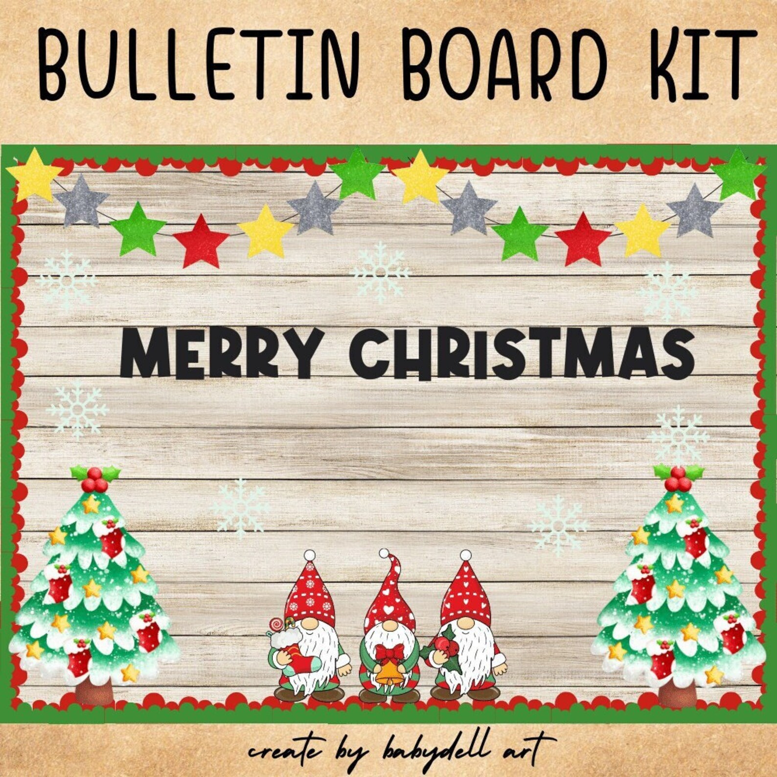 Merry Christmas Bulletin Board or Classroom Door Decor, Easy Autumn ...